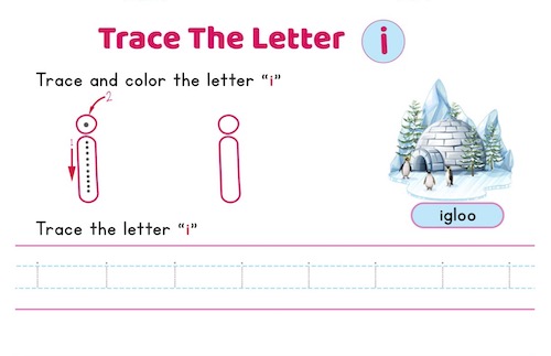 Lowercase Dotted Letter "i" worksheet - For Kids Education