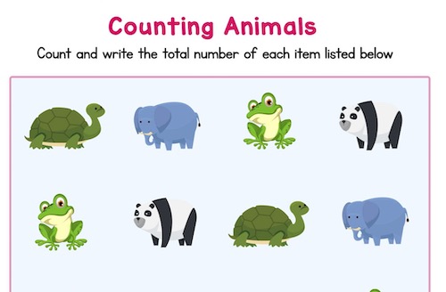 Foresting Animal Needs Counting: Worksheet - For Kids Education