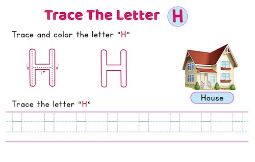 Uppercase Letter "H": Download Worksheet - For Kids Education