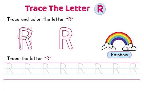 Free Uppercase Letter "R" Tracing Worksheet - For Kids Education