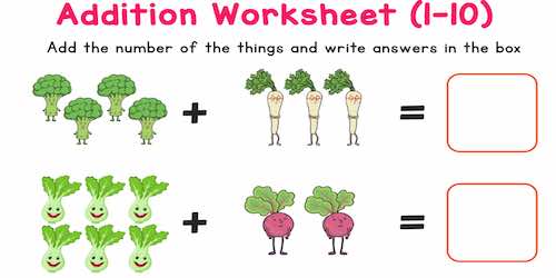 Add The Numbers Kindergarten Worksheets - For Kids Education