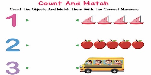 Count And Match The Numbers | Free Printable - For Kids Education