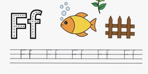 Trace And Write Letter "F" | Free PDF Printable - For Kids Education