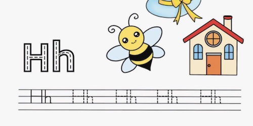 Trace And Write Letter "H" | Free PDF Printable - For Kids Education