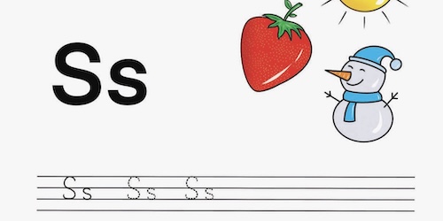 Trace And Write Letter "S" | Free PDF Printable - For Kids Education
