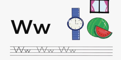 Trace And Write Letter "W" | Free PDF Printable - For Kids Education