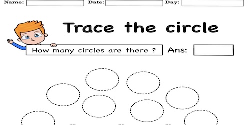 Trace The Circles And Color Them | Free PDF Printable - For Kids Education